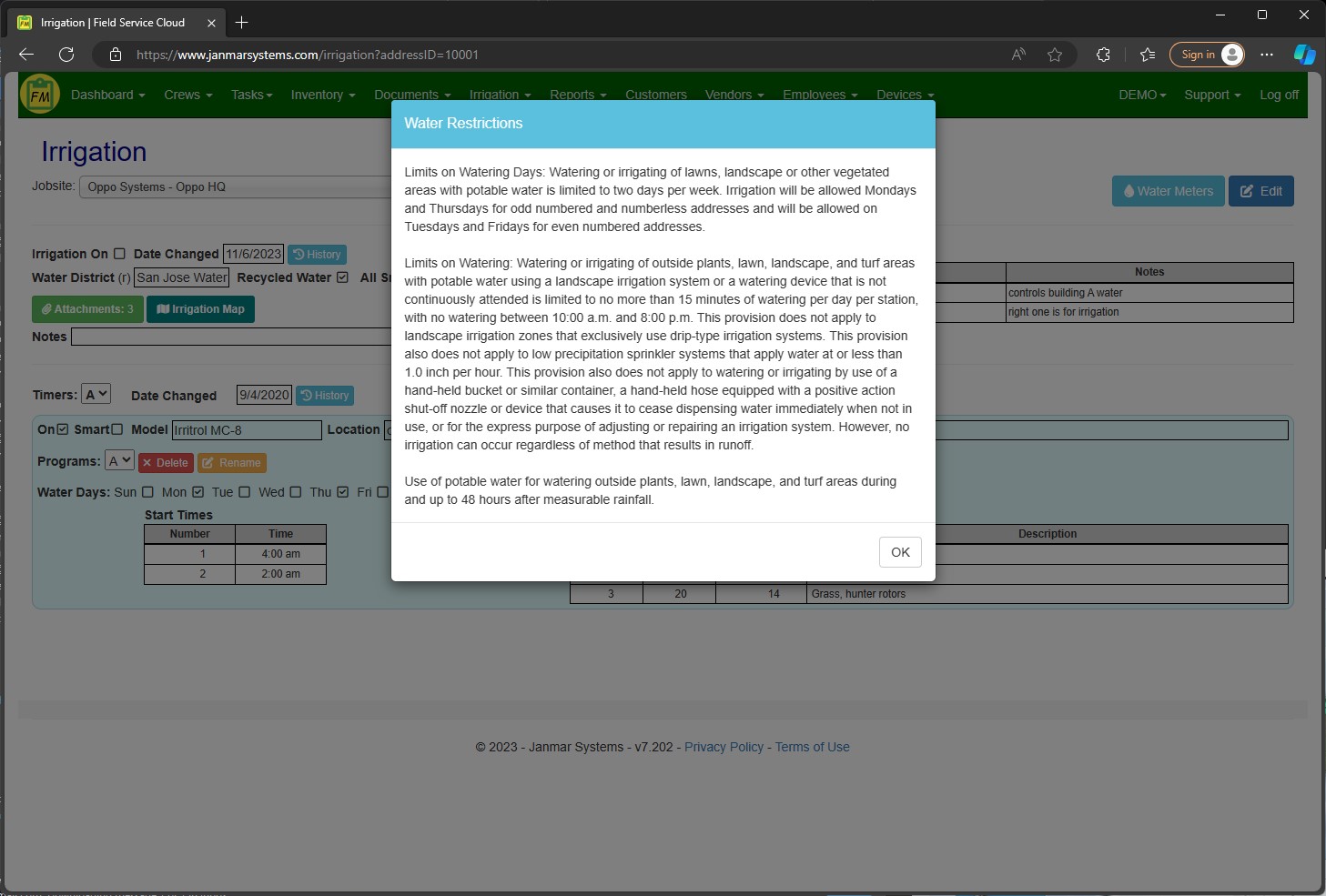 Irrigation Management Software | Field Service Cloud